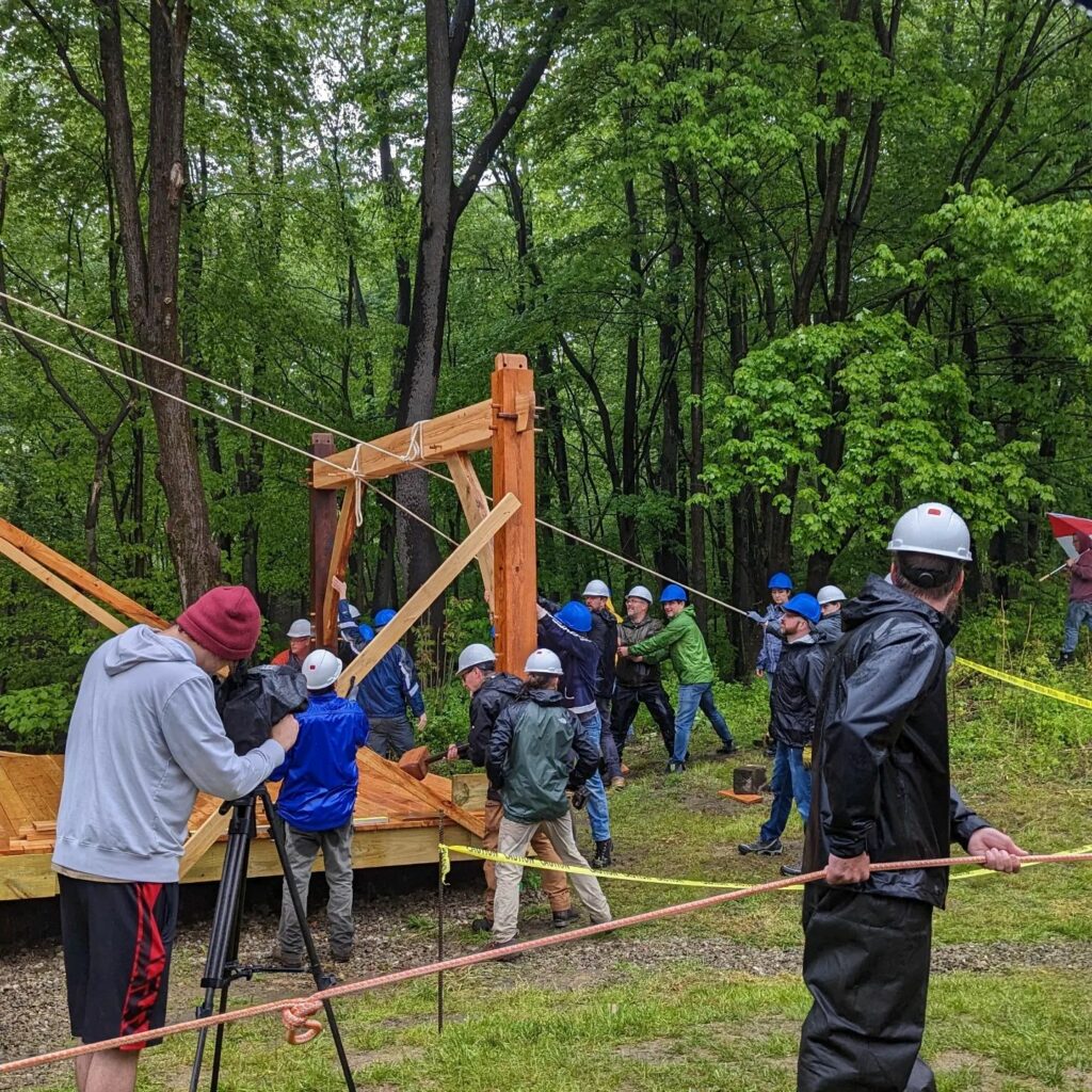 The Learning Center's Outdoor Classroom project progresses with timber ...