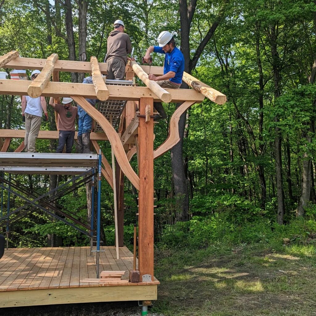 The Learning Center's Outdoor Classroom project progresses with timber ...