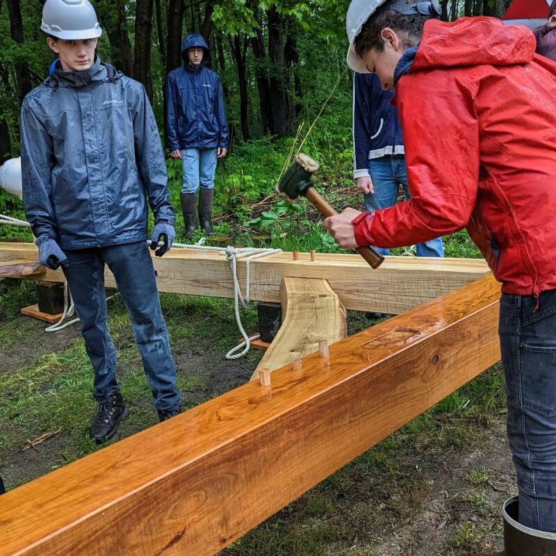 The Learning Center's Outdoor Classroom project progresses with timber ...