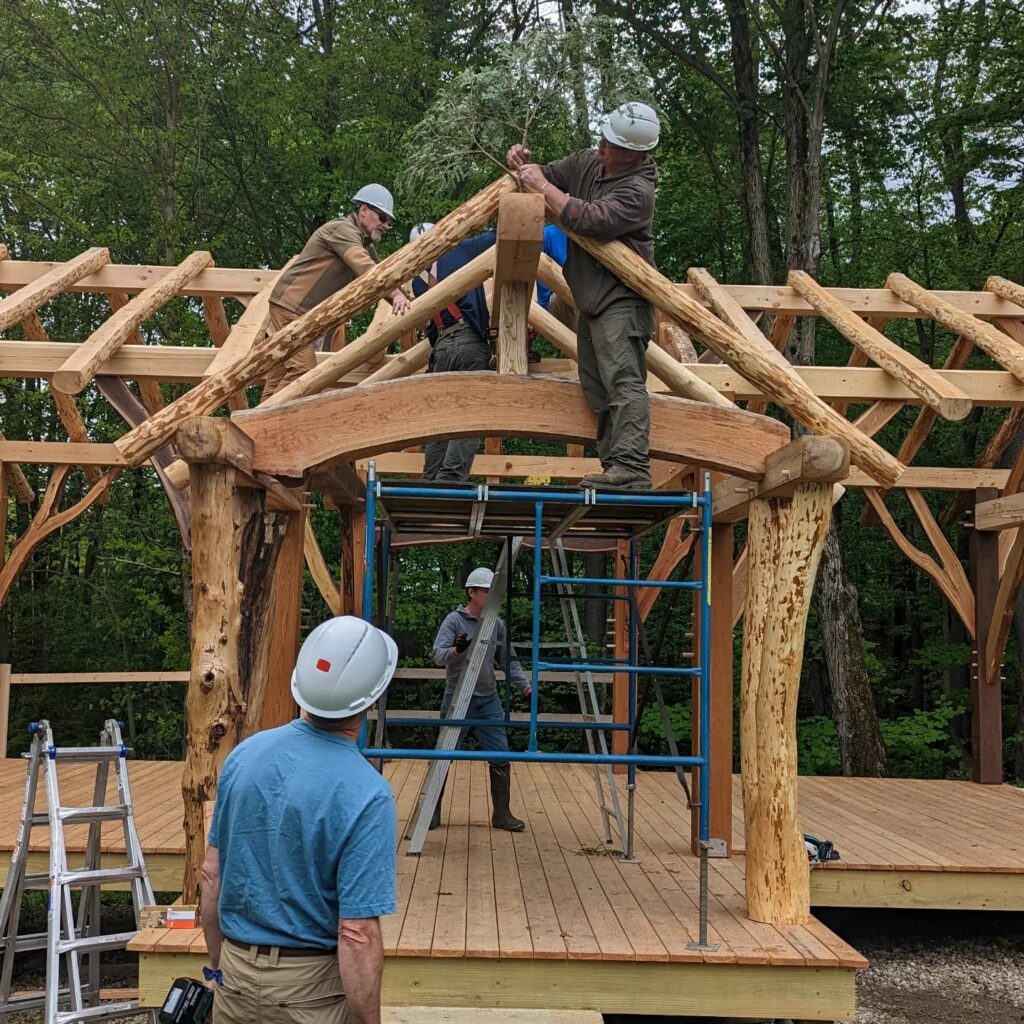 The Learning Center's Outdoor Classroom project progresses with timber ...